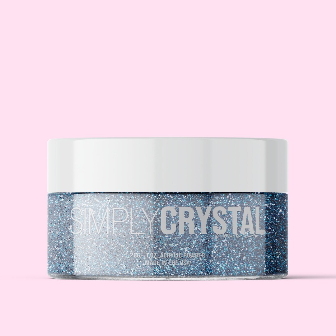 Aqua Glitter Acrylic Nail Powder! Reflective Holiday Glitter Acrylic ...