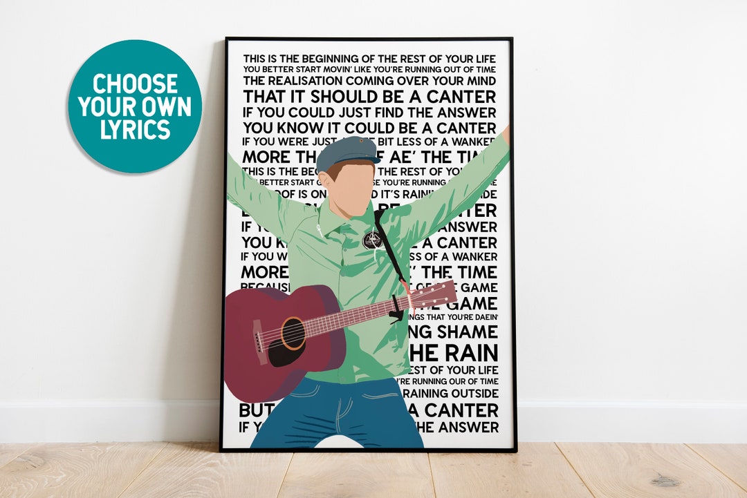 Canter Lyric Sheet Print Gerry Cinnamon Custom Lyric Prints A4, A3 ...