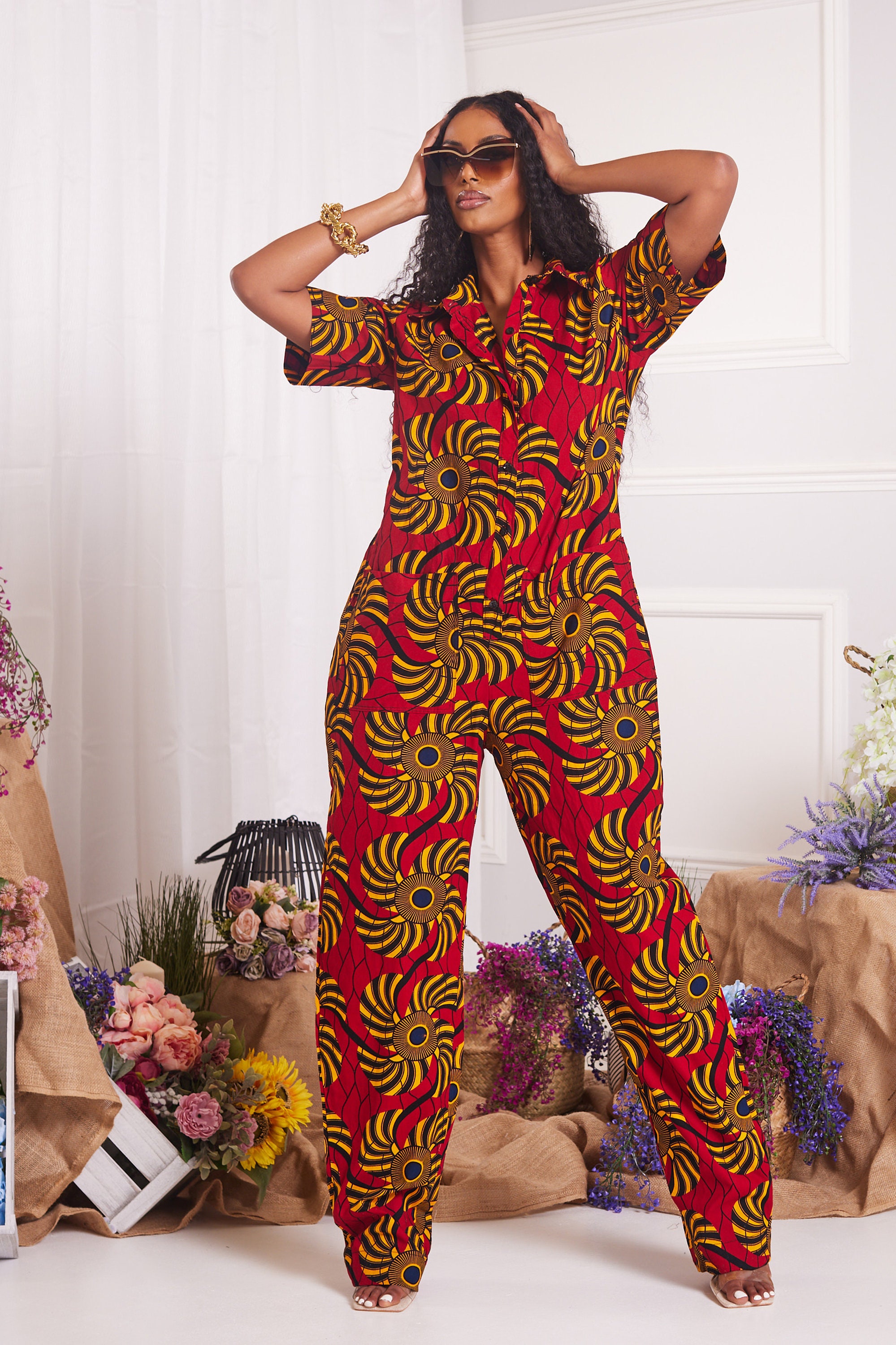 ARUNAH African Print Jumpsuit Ankara Jumpsuit African - Etsy