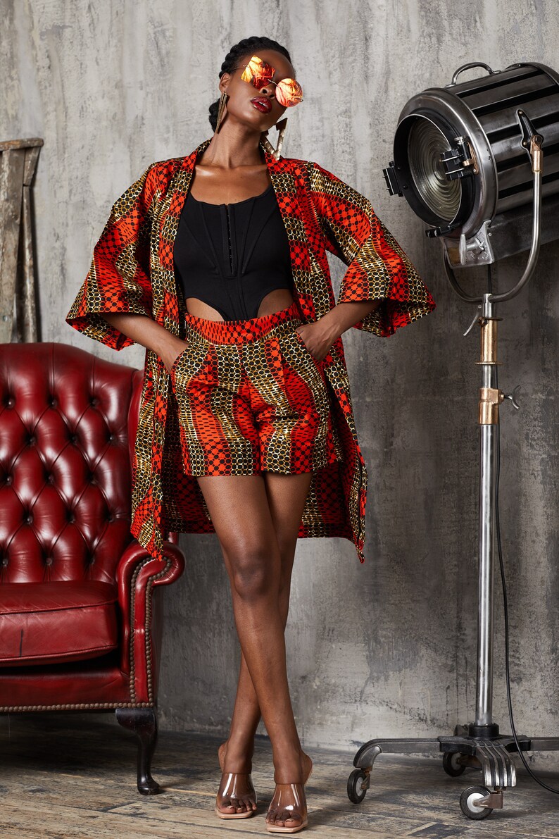 KAREN Ankara Kimono African Print Kimono Short Kimono African Kimono ...