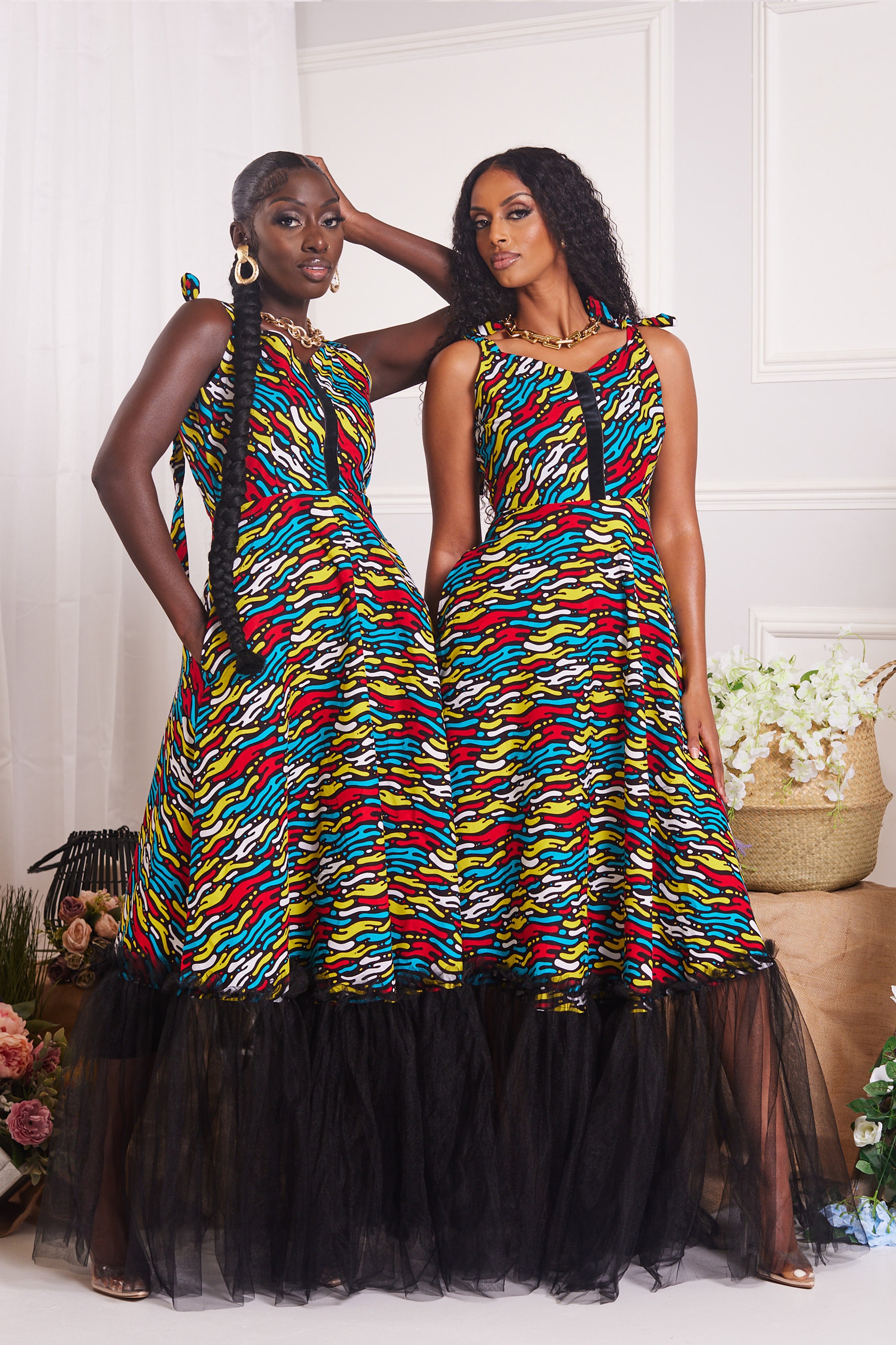 JAIYE African Print Tulle Maxi Dress African Print Dress African Print ...