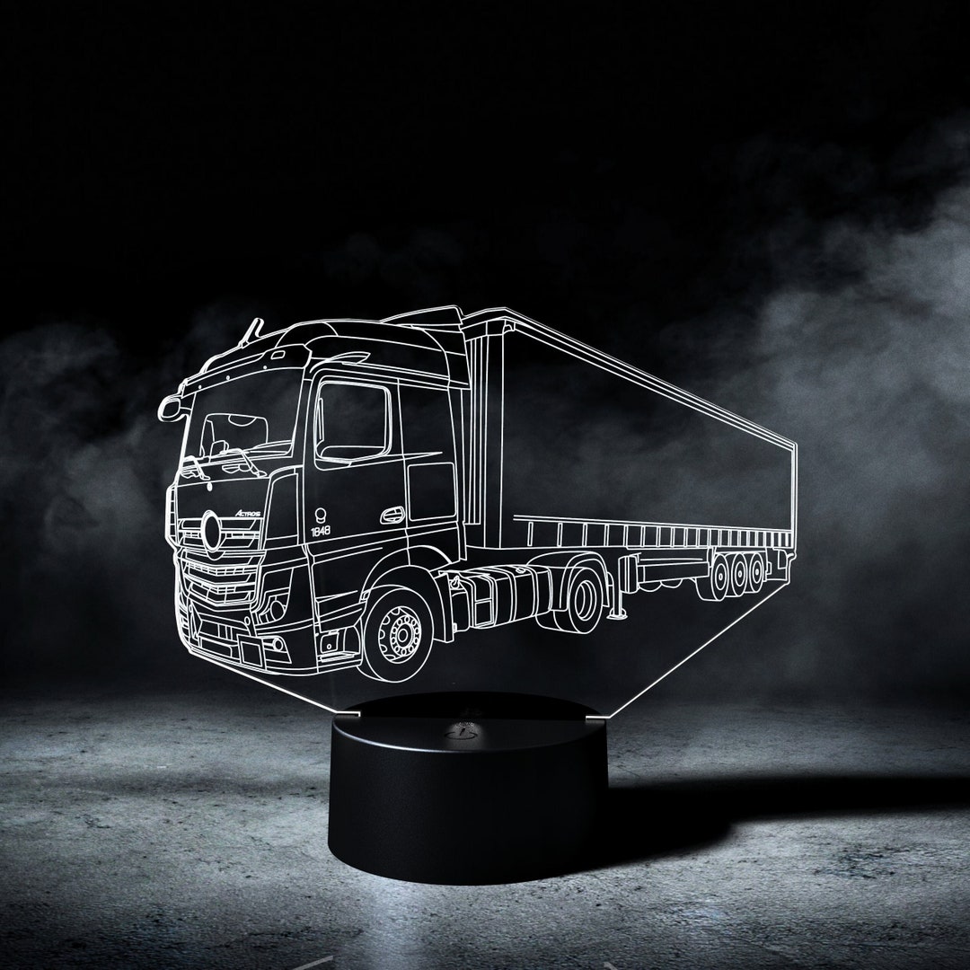 3D NIGHT LIGHT | Semi Truck Actros 1848 Truck Night Light | Room Decor ...