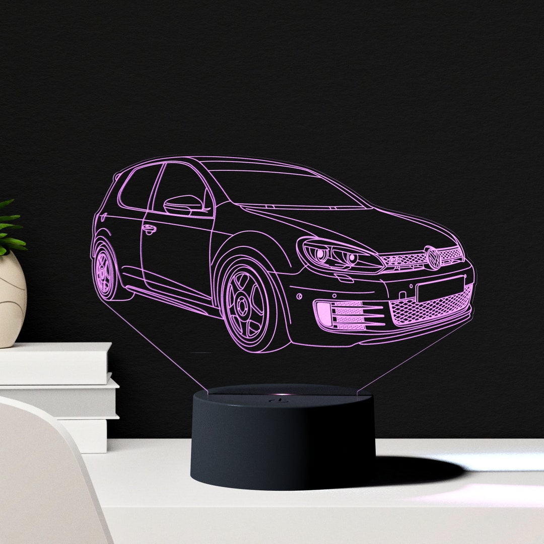 VOLKSWAGEN 3D LAMP | Volkswagen Golf Gti Car Night Light | 3d Led Light ...