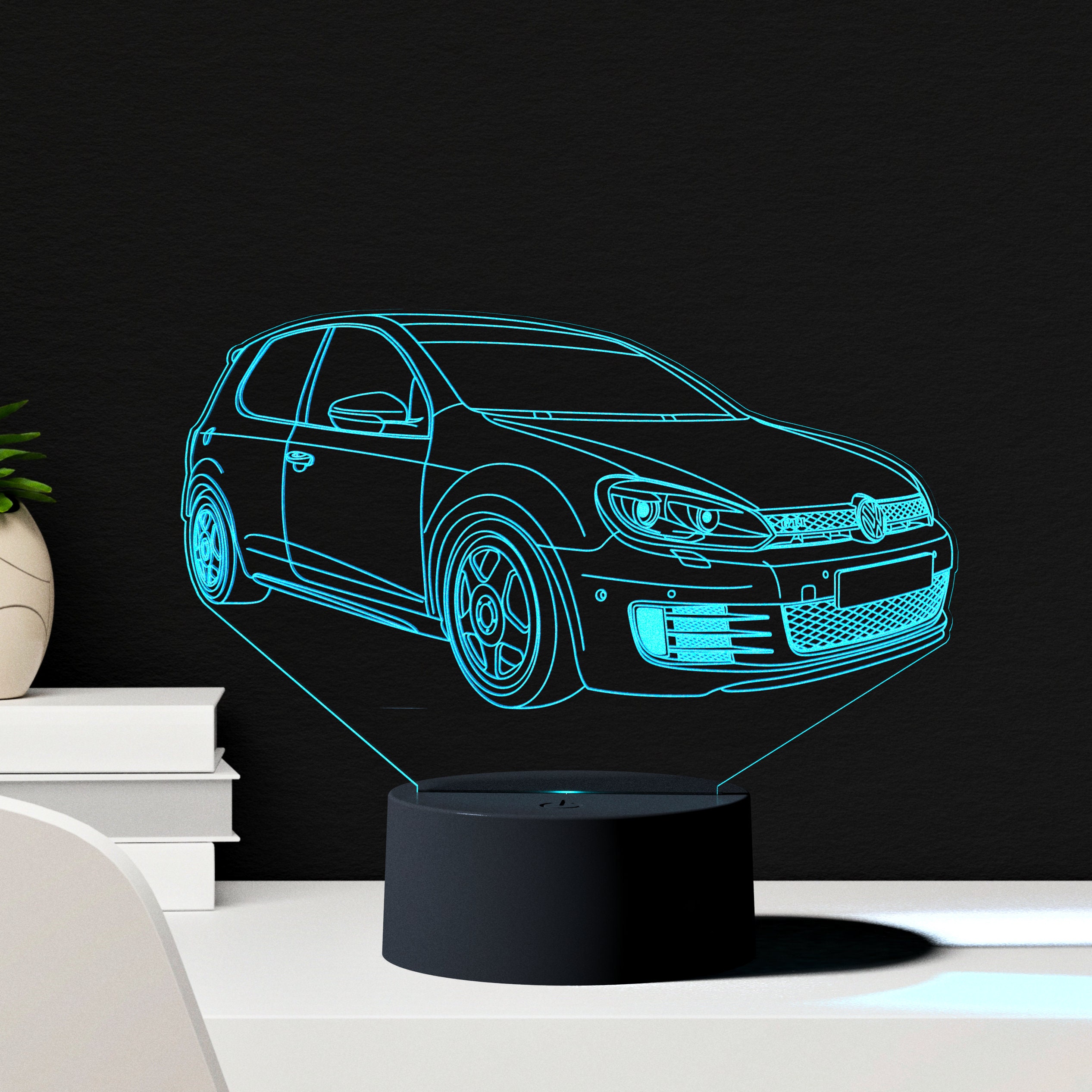 VOLKSWAGEN 3D LAMP | Volkswagen Golf Gti Car Night Light | 3d Led Light ...