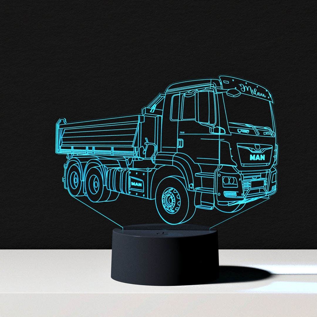 LAMP FOR KIDS Man Truck 3d Illusion Lamp 3d Truck Logo Lamp Custom ...