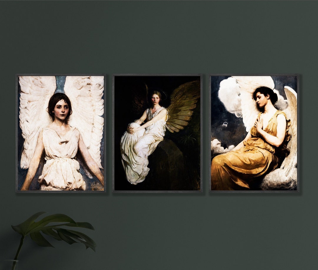 Dark Angels Vintage Moody Aesthetic Wall Art Printable Set of - Etsy