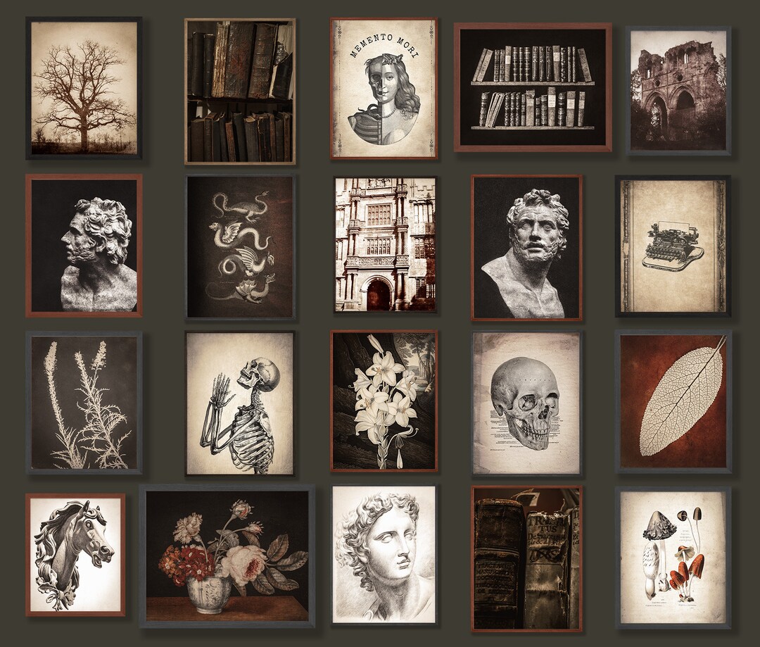 Dark Academia Decor Aesthetic Printable Gallery Wall Art Set Mega ...