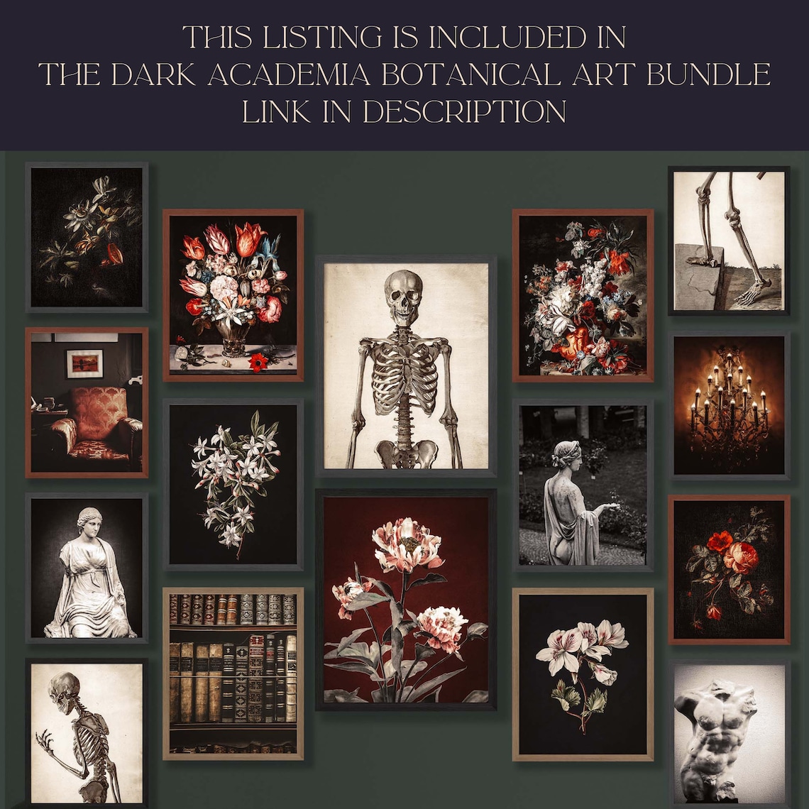 Dark Academia Decor Aesthetic Printable Wall Art Set Vintage | Etsy