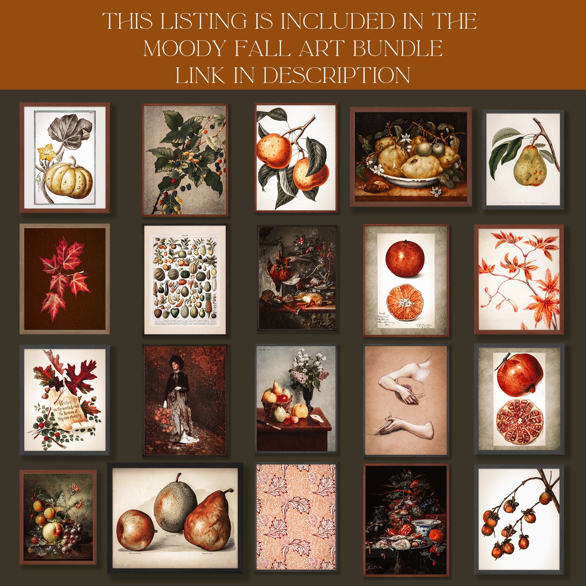 Dark Moody Cottagecore Fall Decor Printable Wall Art Gallery - Etsy
