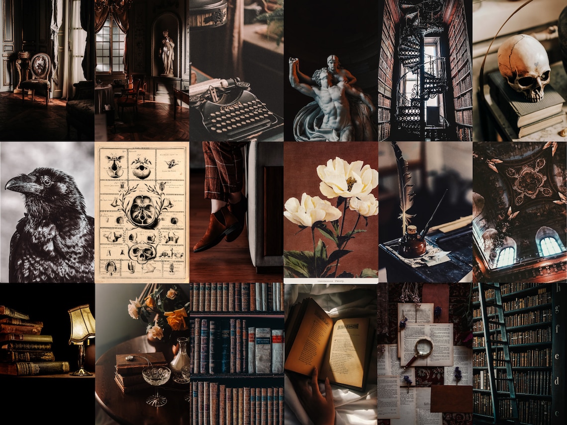 Dark Academia Decor Wall Collage Kit Vintage Gothic College - Etsy Canada