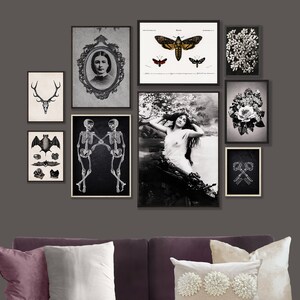 Dark Goth Oddities Moody Home Decor Printable Gallery Wall Art Set - Etsy