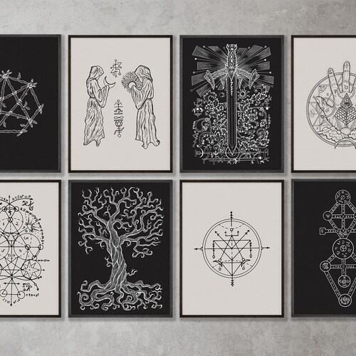 Vintage Esoteric Occult Decor Printable Gallery Wall Art Set - Etsy