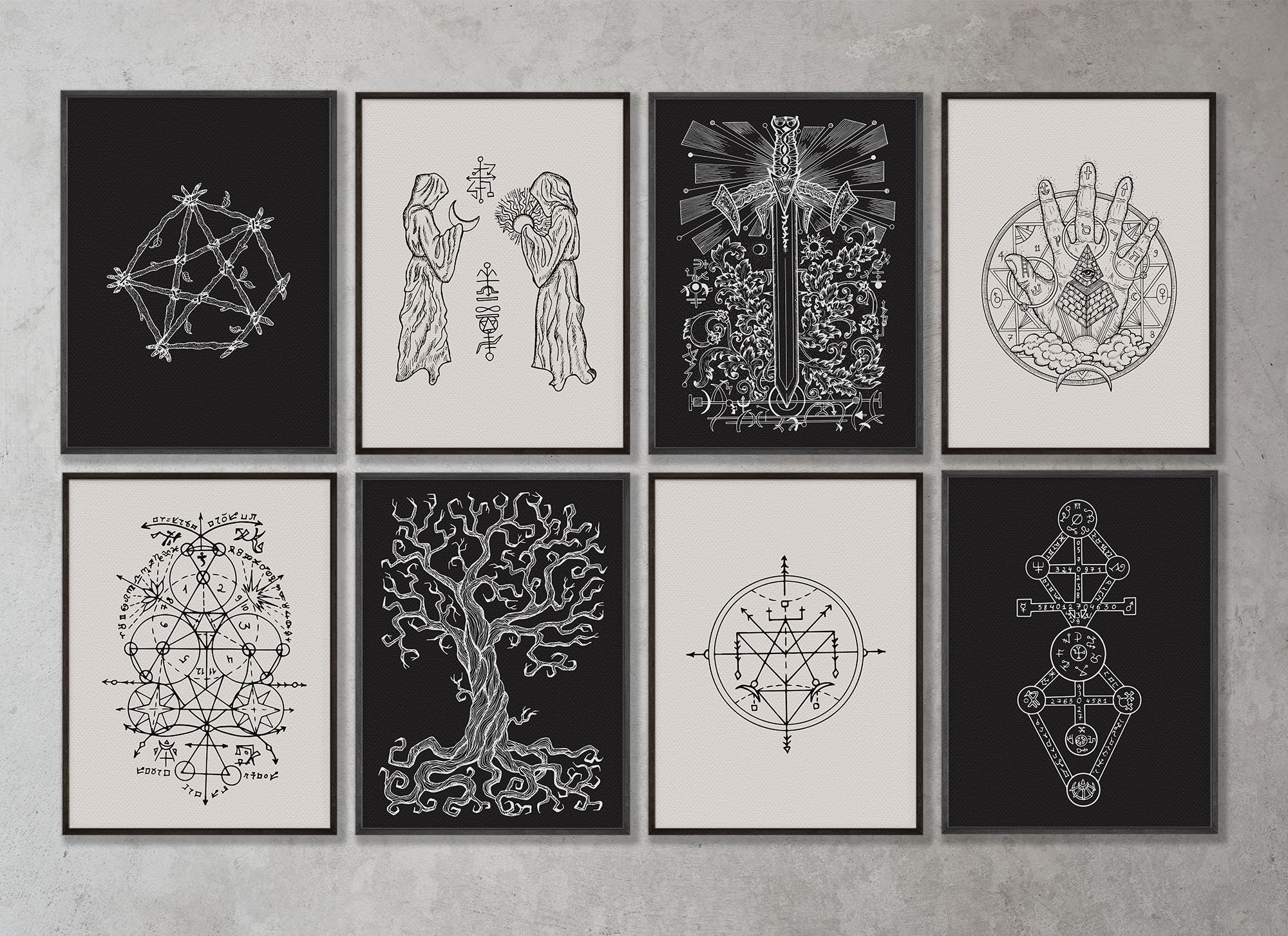 Occult Decor Aesthetic Printable Gallery Wall Set of 8 | Etsy