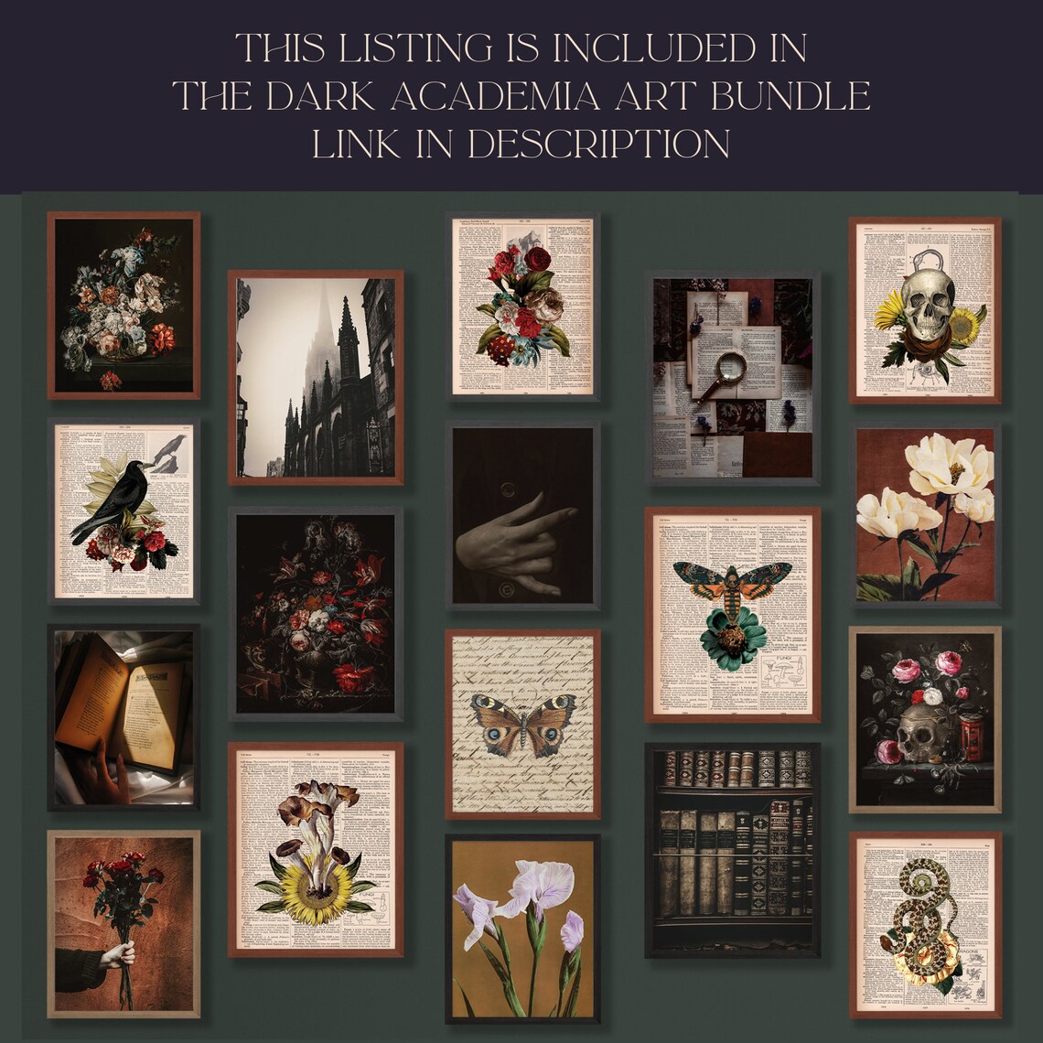 Dark Academia Decor Wall Collage Kit Vintage Gothic College - Etsy