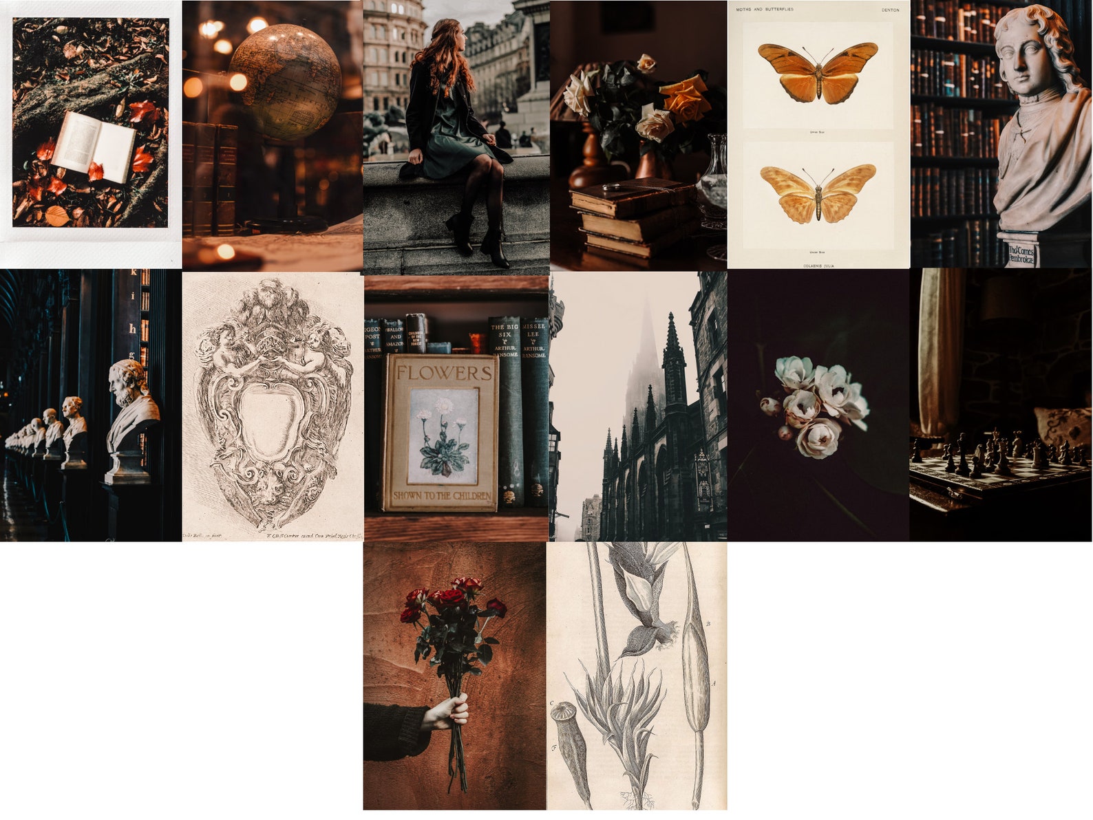 Dark Academia Decor Wall Collage Kit Vintage Gothic College - Etsy