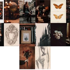 Dark Academia Decor Wall Collage Kit, Vintage Gothic College Dorm Decor ...