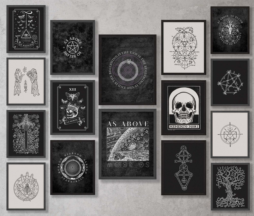 Occult Decor Goth Aesthetic Printable Wall Art Bundle, Vintage Witchy ...