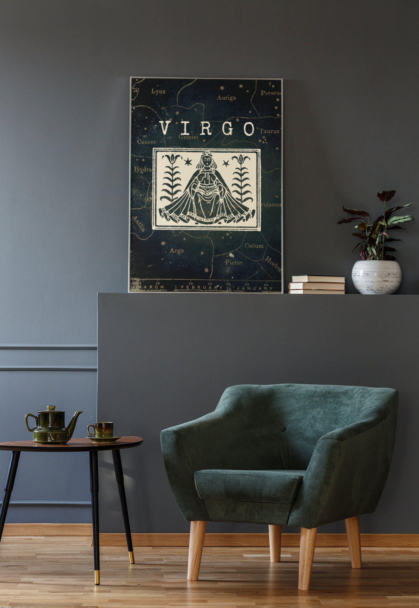 Emerald Green Decor Virgo Wall Art Set of 3 Dark Vintage - Etsy