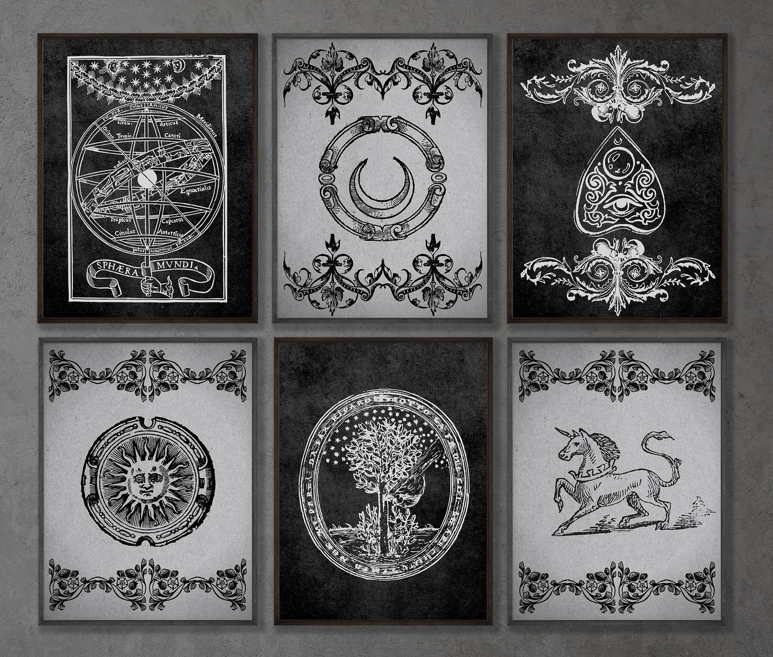 Vintage Esoteric Occult Decor Printable Gallery Wall Art Set - Etsy