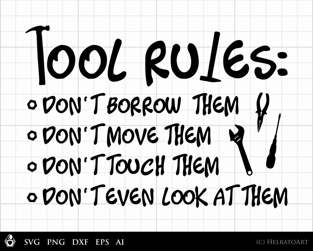 Handyman SVG, Tool Rules Mechanical Tools for Repairman Graphic Clipart ...