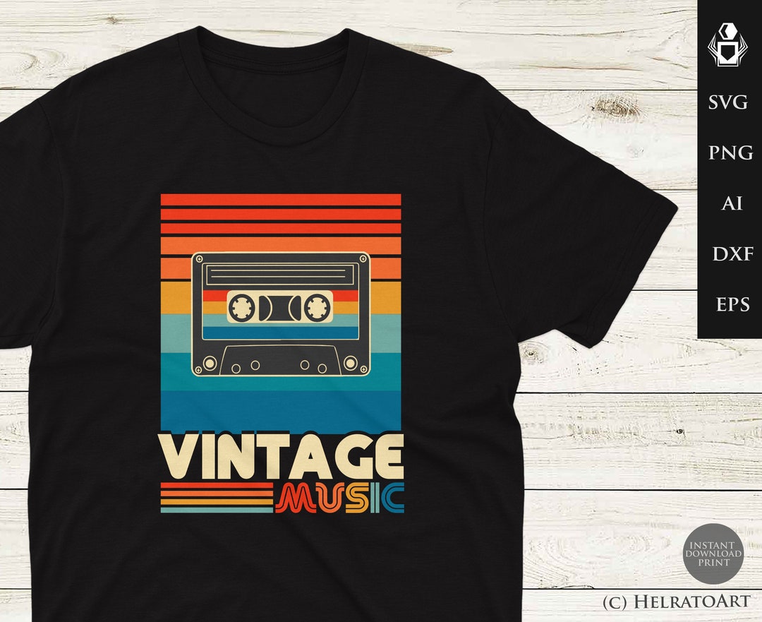 Music Retro Theme SVG Cassette Tape Retro, Vintage SVG - Cassette Tape ...