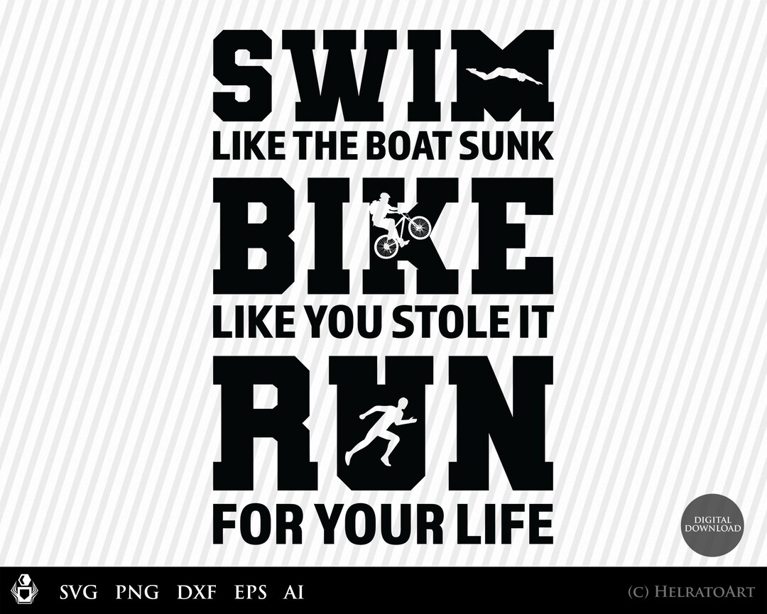 Triathlon SVG Swim Bike Run Svg Swim Clipart Cyclist Cut - Etsy