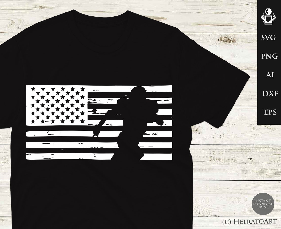 DISTRESSED American Football Flag SVG Patriotic American | Etsy