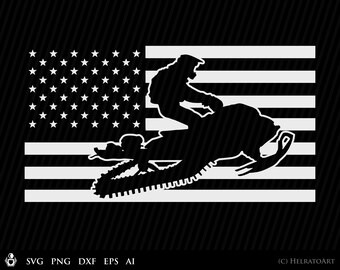 Snowmobile Flag Svg - Etsy