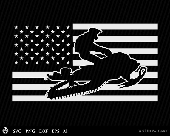 Snowmobile SVG Snowmobile American Flag Svg Snowmobile - Etsy