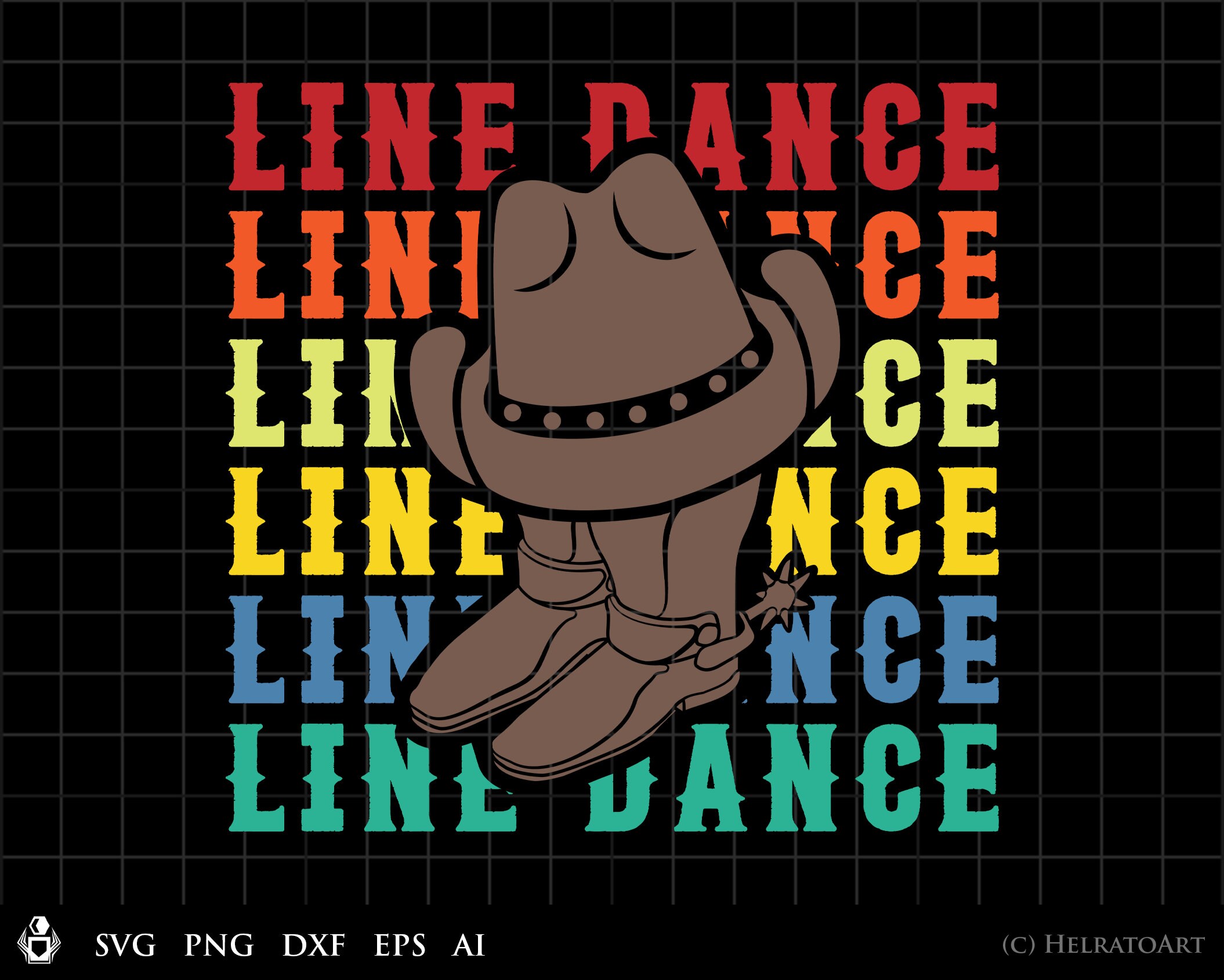 Retro Line Dancing SVG Boots Western Dance Svg Senior Dancer - Etsy