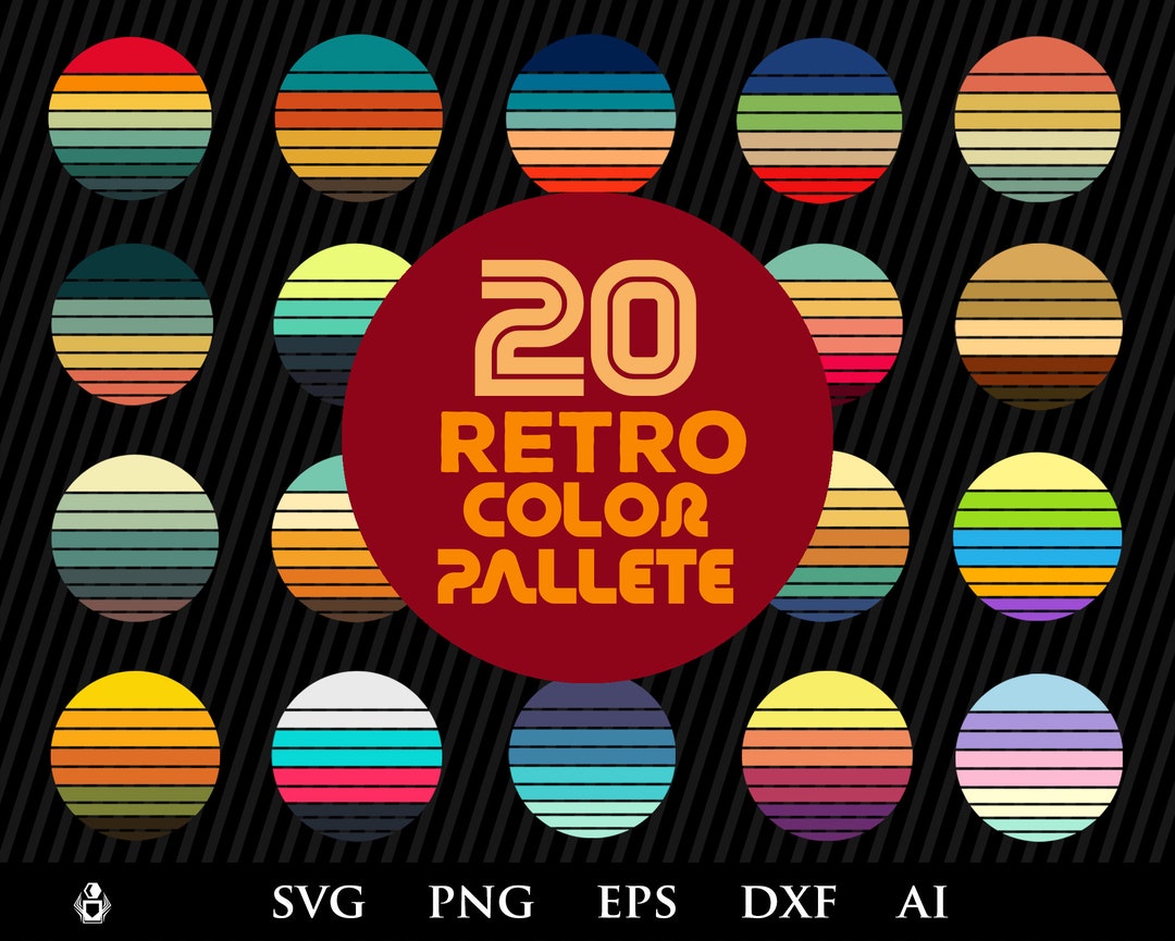 Bundle Vintage Retro Circle SVG Color Pallete - Clipart Svg, All in One ...