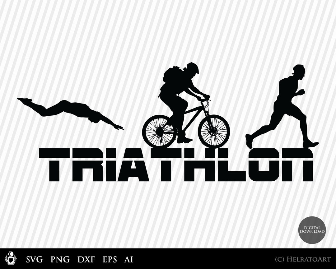 Triathlon SVG, Traithlon Clipart, Swim Clipart, Runner, Cycling Cut ...