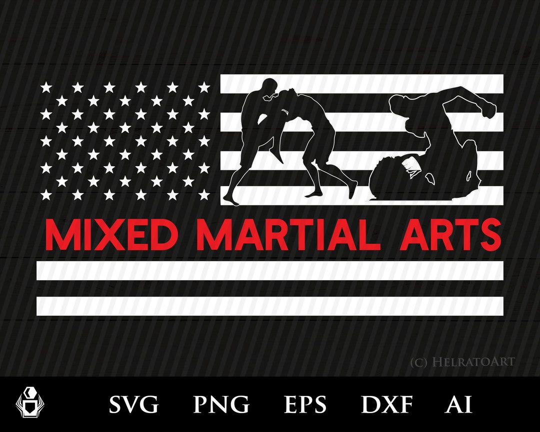 Mma Combat Sports Svg, Silhouette, American Flag Svg, Usa Flag Boxing ...