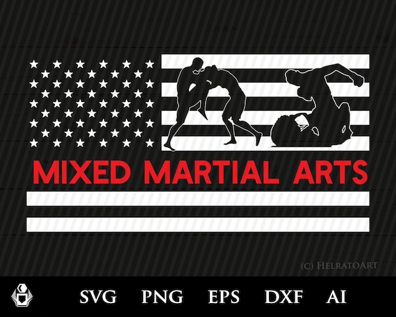 Mma Combat Sports Svg Silhouette American Flag Svg Usa Flag | Etsy