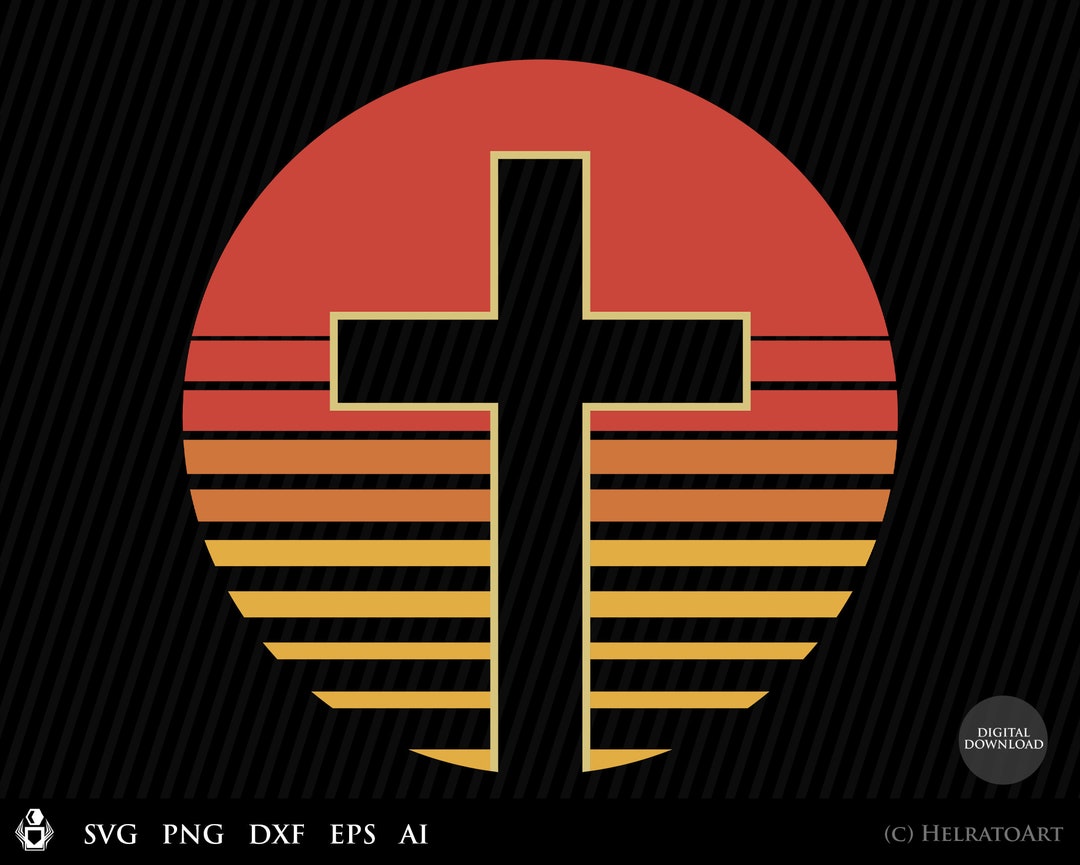 Christian SVG Retro Vintage Cross Svg Faith Svg - Etsy