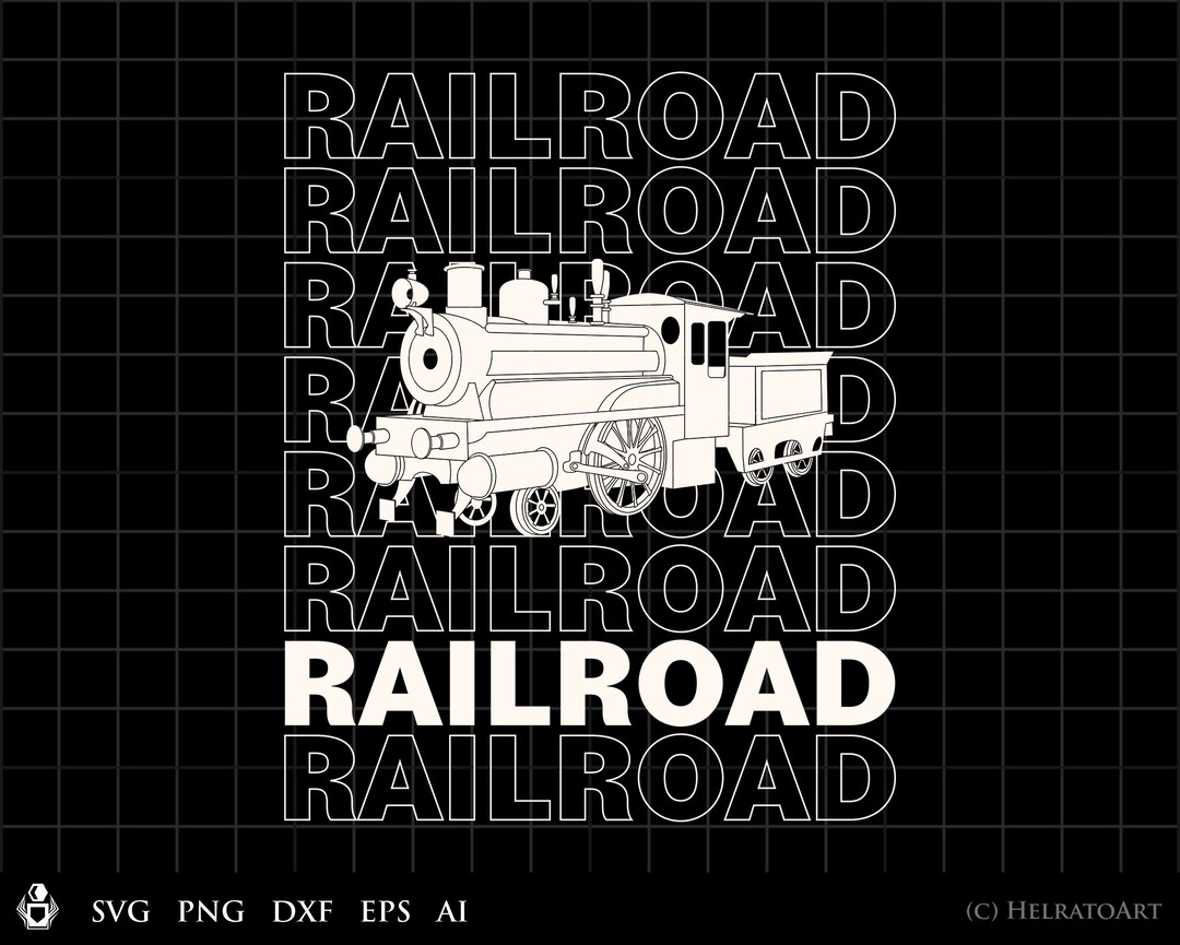 Railroad SVG, Train SVG, Crossing SVG, Graphic Clipart - for Commercial ...
