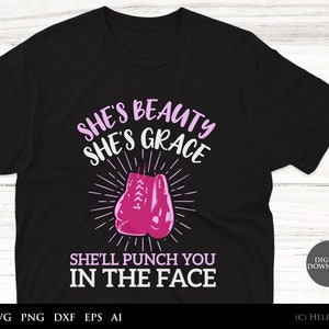 Boxing SVG Files, Boxing Woman, Girl Power Svg Beauty and Grace ...