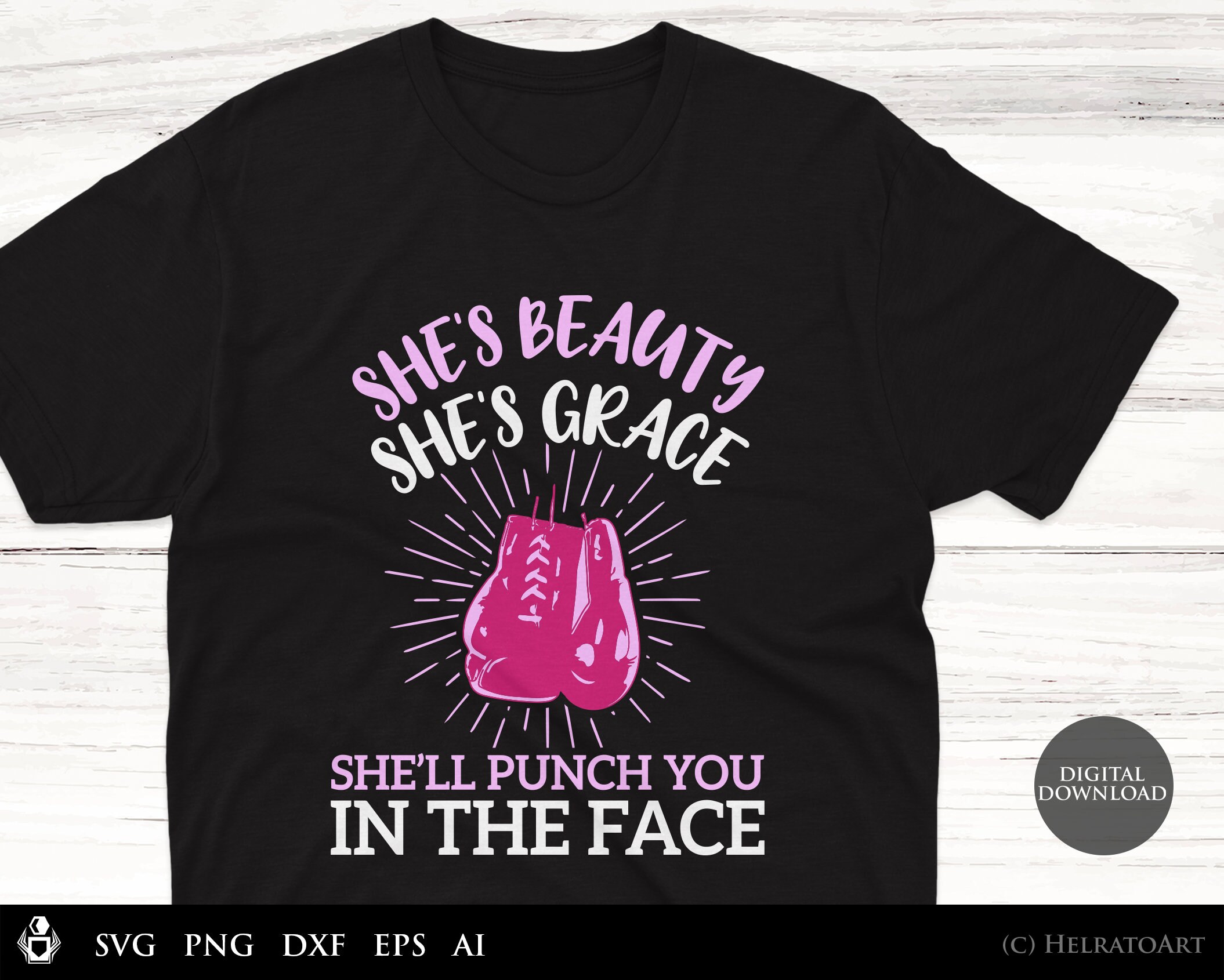 Boxing SVG Files, Boxing Woman, Girl Power Svg Beauty and Grace ...