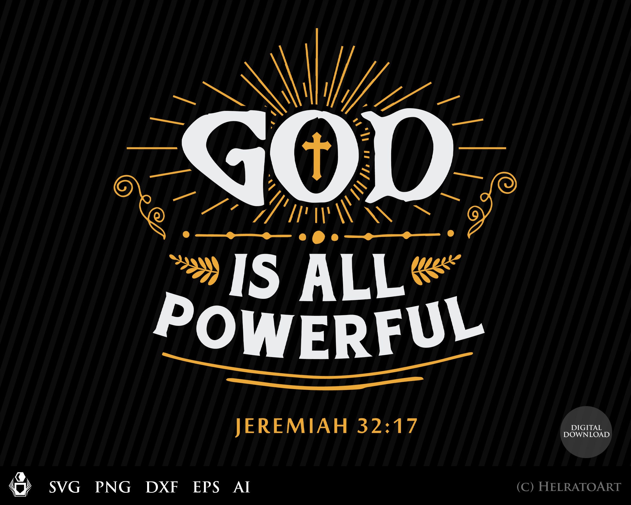 Christian SVG God is All Powerful Svg Jeremiah 32:17 Svg - Etsy Canada