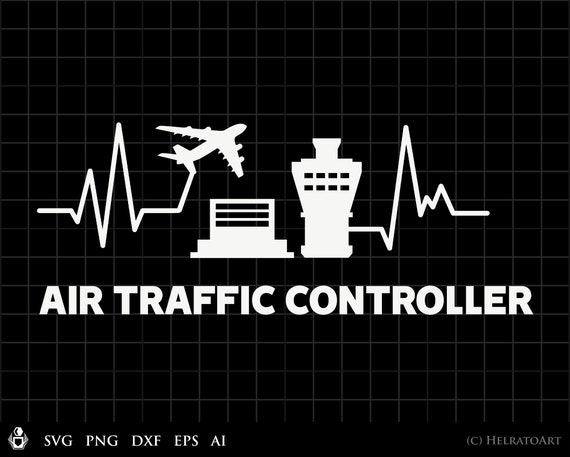 Air Traffic Controller SVG Airplane Heartbeat Control Tower - Etsy
