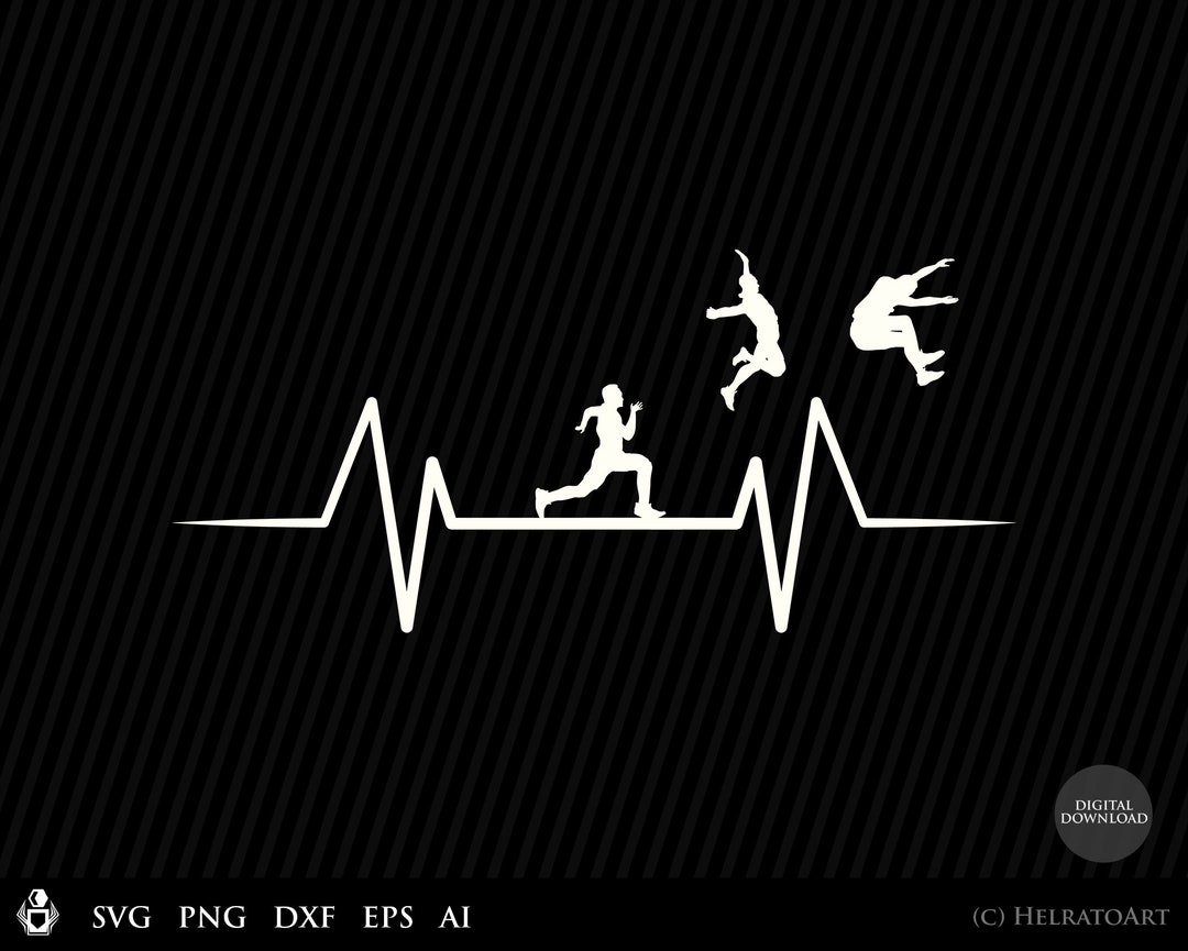 Long Jump SVG, Heartbeat Svg, Track and Field Png, Long Jump Cut File ...