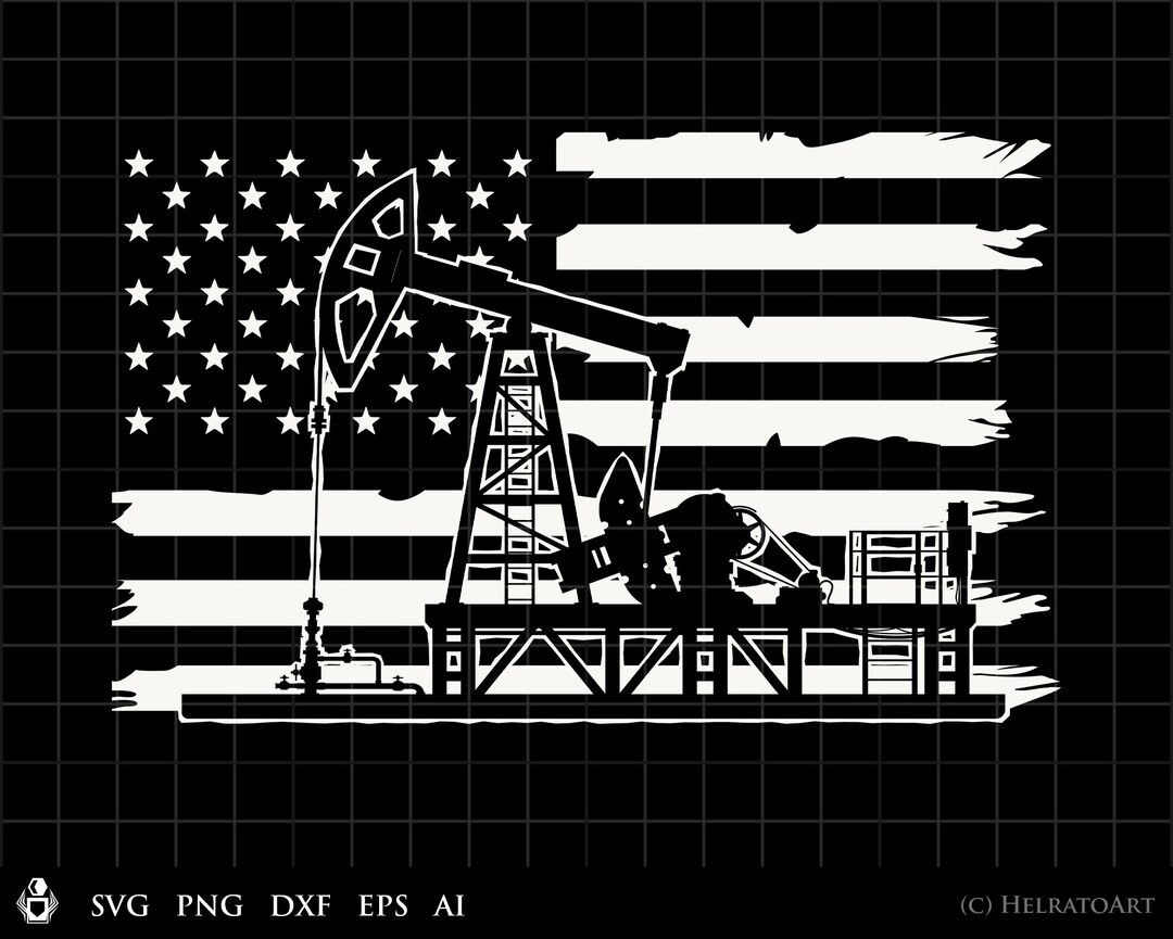 Oilfield Svg, American Patriotic Flag Graphic Art - for Commercial and ...