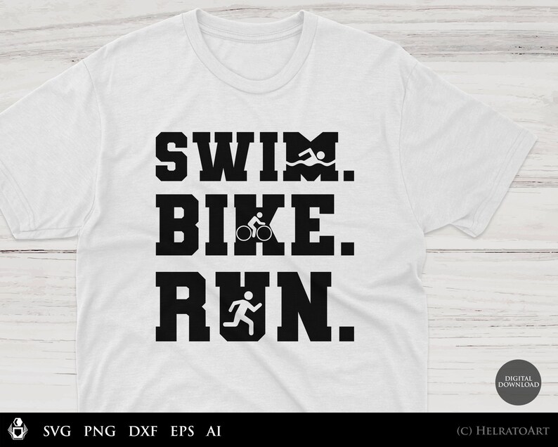 Triathlon SVG Swin Bike Run Svg Swim Clipart Cycling Cut - Etsy