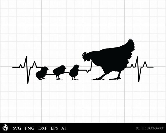 Pollo SVG Agricultura svg Chicken Heartbeat animal svg - Etsy México