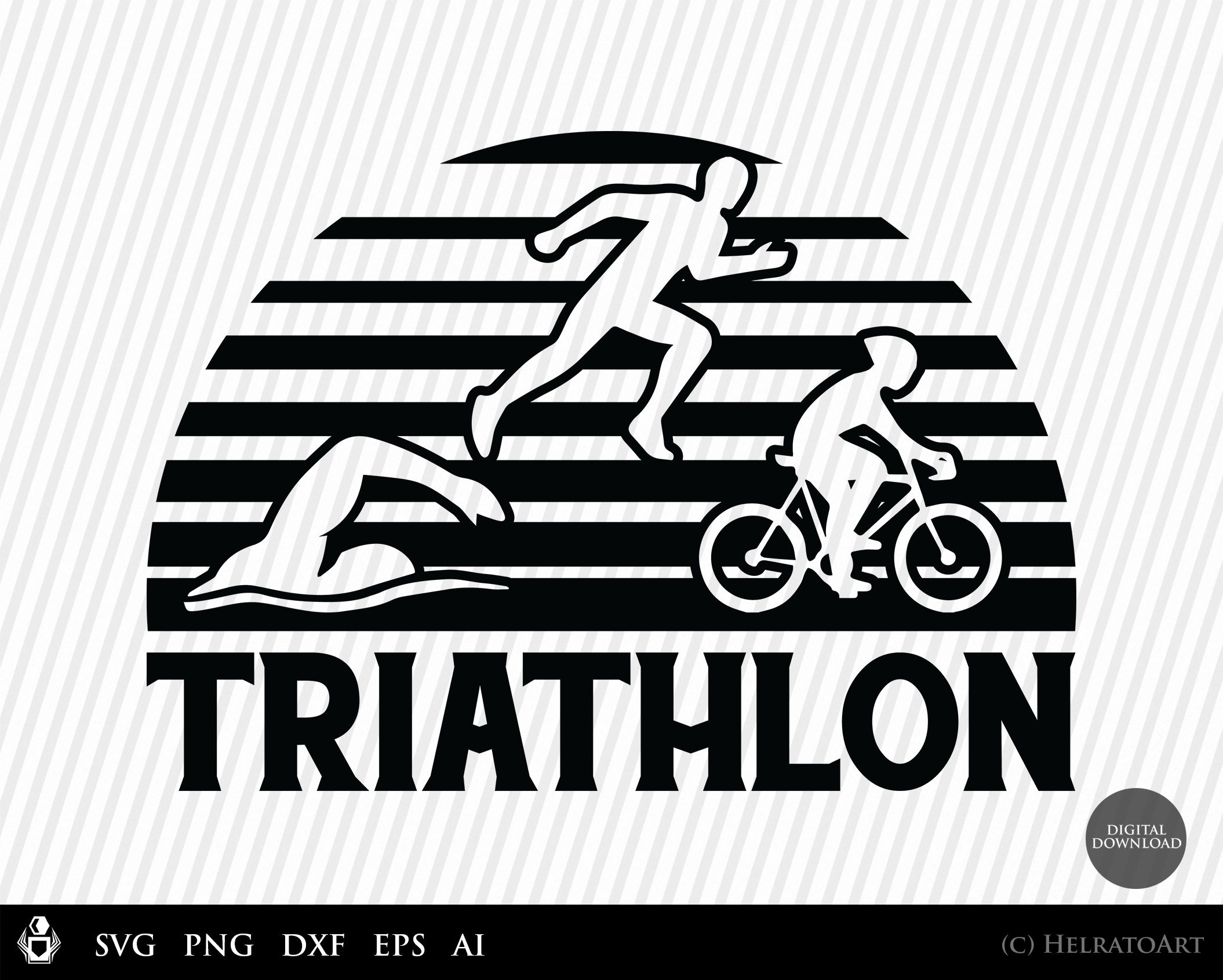 Triathlon SVG, Retro Triathlon Svg, Clipart, Running Cut File, Retro ...