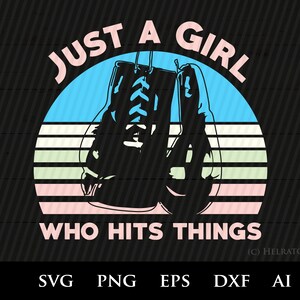 Boxing SVG Files, Woman Boxing, Girl Power Boxing, Retro Vintage Svg ...