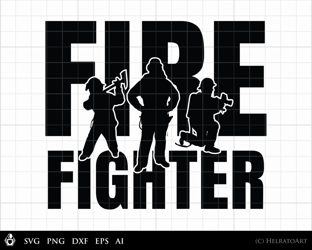 Firefighter SVG, Black Text Design, Fire Department, First Responder ...