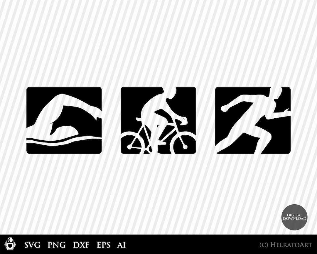 Triathlon SVG, Swin Bike Run Svg, Swim Clipart, Cycling Cut File ...