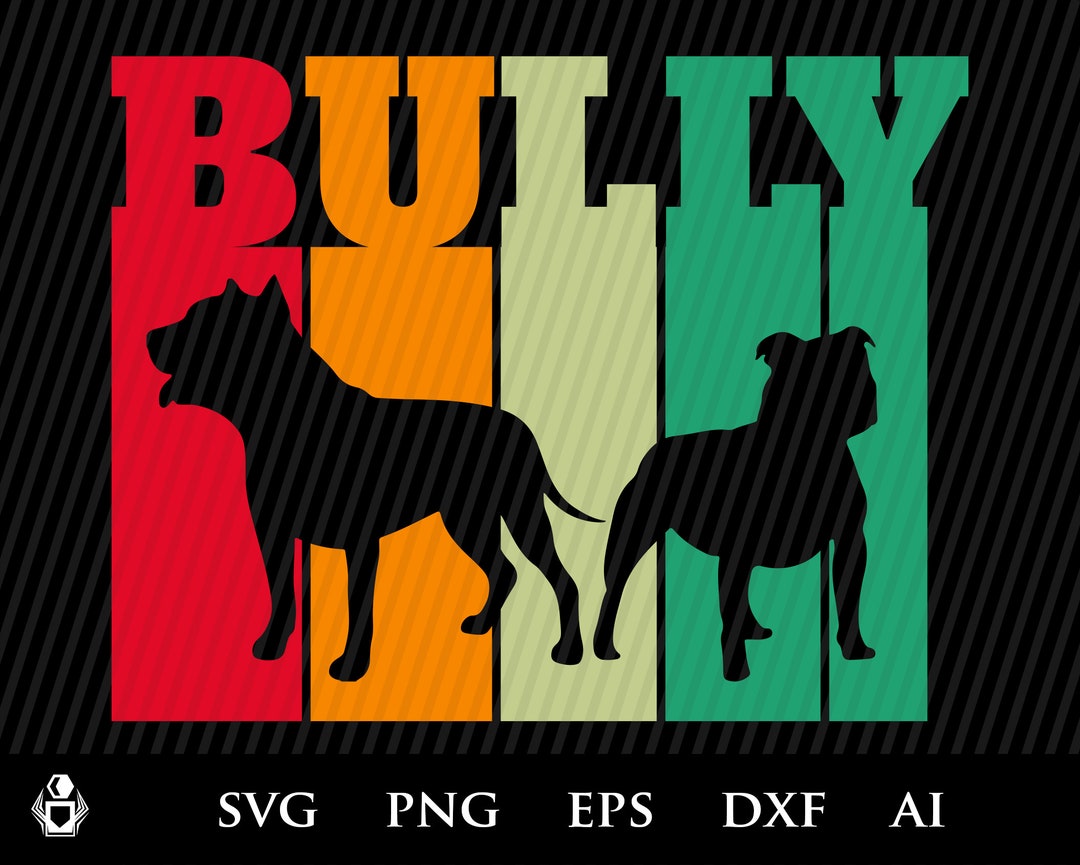 American Bully Svg, Clipart SVG Cut File Retro SVG - Dog Silhouette ...