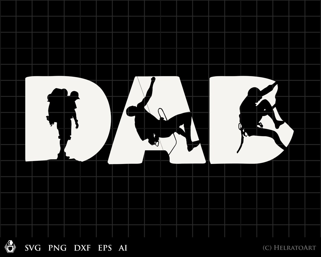 Rock Climbing SVG, Dad Rock Climbing Svg, Silhouette, Father's Day Gift ...